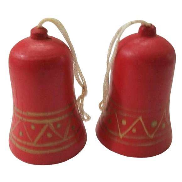 Unbranded | Holiday | Vintage Red Mini Christmas Bells Tree Ornaments ...